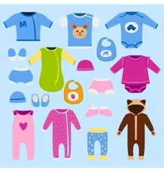 Set of baby clothes isolated on white background Vector Image