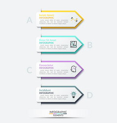 5 points steps infographic template arrow Vector Image
