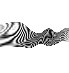 Big wave line art in round shape Royalty Free Vector Image