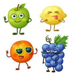 Funny fruit character isolated on white background