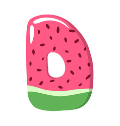 Watermelon alphabet sign on white background Vector Image