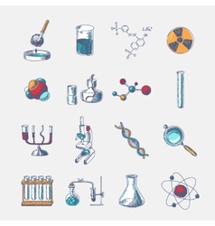 Laboratory equipment decorative icons set Vector Image