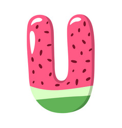 Watermelon alphabet sign on white background Vector Image