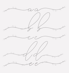 Hand lettering floral e lowercase monogram Vector Image