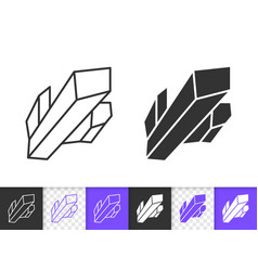 Diamond gem jewel gemstone line icon set Vector Image