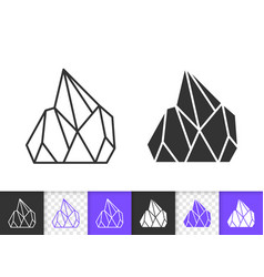 Diamond gem jewel gemstone line icon set Vector Image