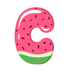 Watermelon alphabet sign on white background Vector Image