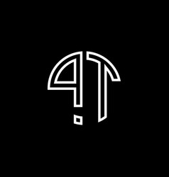 Pt logo monogram with circular shape shield Vector Image