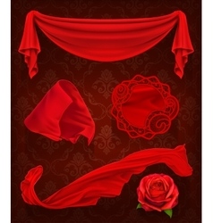 Cloth red banner 3d realistic Royalty Free Vector Image