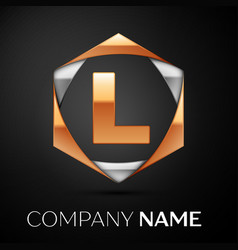 Purple letter l logo symbol in golden pixel circle