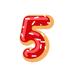 Donut cartoon nine number Royalty Free Vector Image