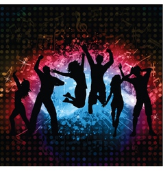 Dancing neon stick figure Royalty Free Vector Image