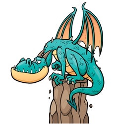 Red dragon smashing out Royalty Free Vector Image