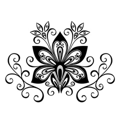 Barcode with flowers sketch Royalty Free Vector Image