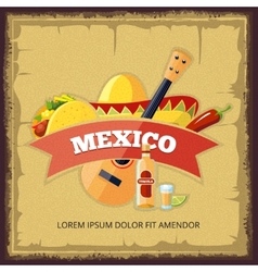 Taco mexican fast food rusty metal sign board Vector Image