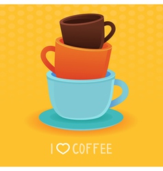 Tea cups pyramid vector by Dazdraperma - Image #1324306 - VectorStock