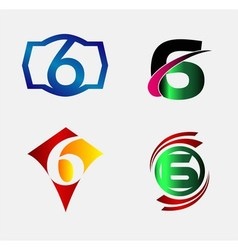 Number six Royalty Free Vector Image - VectorStock