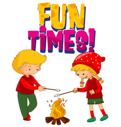 Font design for word fun times on white background