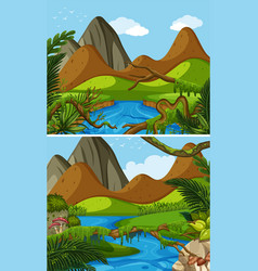 Nature scene of river in the forest Royalty Free Vector