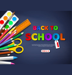Back to school design with pencils and sticky Vector Image