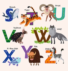 Alphabet with animals a to i Royalty Free Vector Image