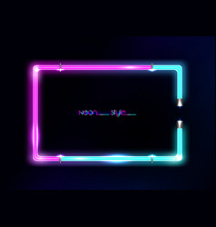 Neon frame background colorful shiny border Vector Image