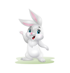 Cartoon happy rabbit isolated on white background Vector Image