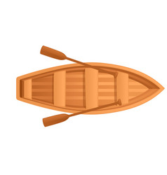 Wooden boat on water surface Royalty Free Vector Image