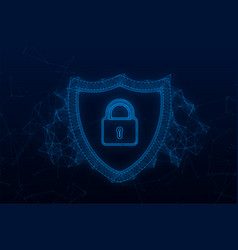 Cyber security logo with shield and check mark Vector Image