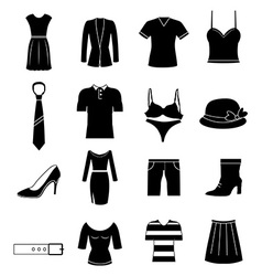 Cloths icon set fashion sign female wardrobe Vector Image