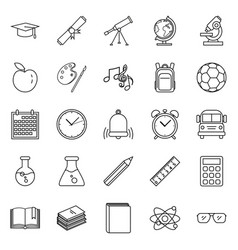 Doodle black and white school elements set Vector Image