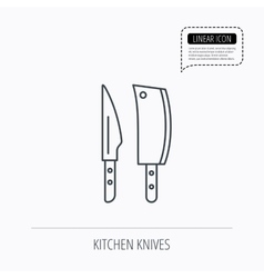 Chef head and crossed knives cooking emblem Vector Image