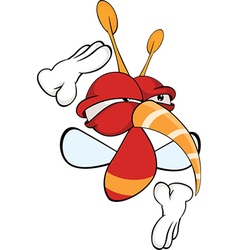 Cartoon of red fly insect Royalty Free Vector Image