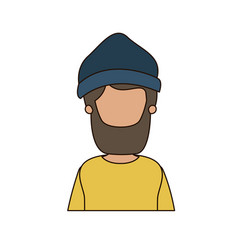 Half body man brunette in gradient Royalty Free Vector Image