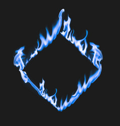 Flame frame circle shape realistic burning fire Vector Image