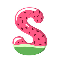 Watermelon alphabet sign on white background Vector Image