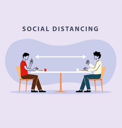 People in restaurant eating dinner flat Royalty Free Vector