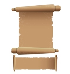 Realistic open parchment scroll on transparent Vector Image