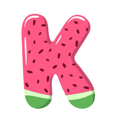 Watermelon alphabet sign on white background Vector Image
