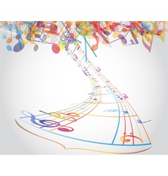 Colorful abstract notes music background Vector Image