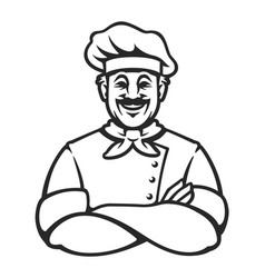 Cartoon italian chef with mustache Royalty Free Vector Image - VectorStock
