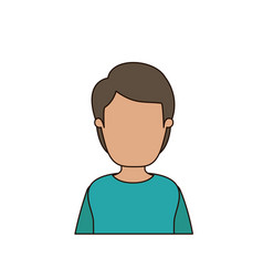 Half body man brunette in gradient Royalty Free Vector Image