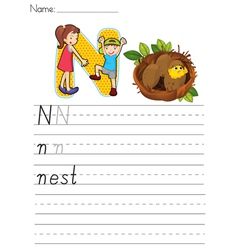 How to write letter d workbook for children Vector Image