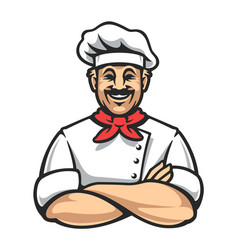 Cartoon italian chef with mustache Royalty Free Vector Image - VectorStock