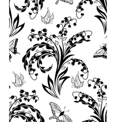 Seamless pattern of floral motifs Royalty Free Vector Image