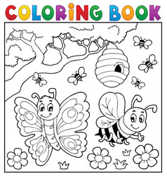 Coloring book with flower theme 1 Royalty Free Vector Image