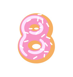 Cartoon carrot number eight font kids Royalty Free Vector