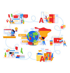 Language course school composition Royalty Free Vector Image