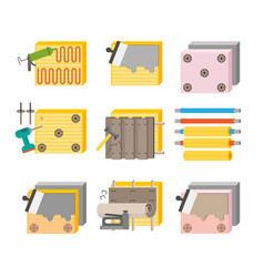 House thermal insulation works cartoon Royalty Free Vector