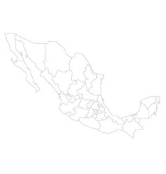 States mexico map Royalty Free Vector Image - VectorStock